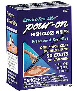 Υγρο Γυαλι POUR ON (ENVIROTEX LITE) 118ml(2 μπουκαλακια για να κανετε ...